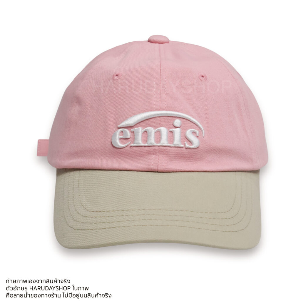 หมวก emis สี Beige/Pink (NEW LOGO MIX BALL CAP) | HARUDAYSHOP